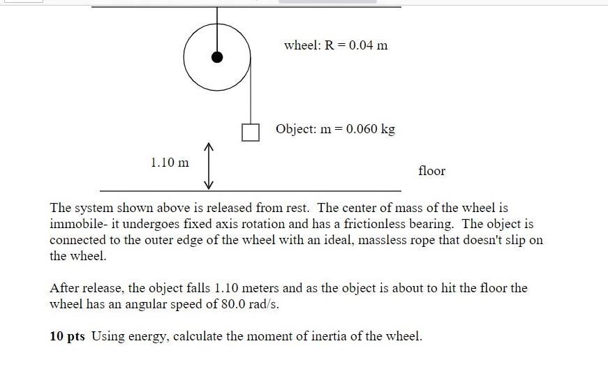 Solved loor The system shown above is released from rest. | Chegg.com