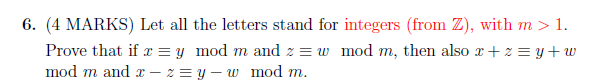 Solved (4 MARKS) Let all the letters stand for integers | Chegg.com