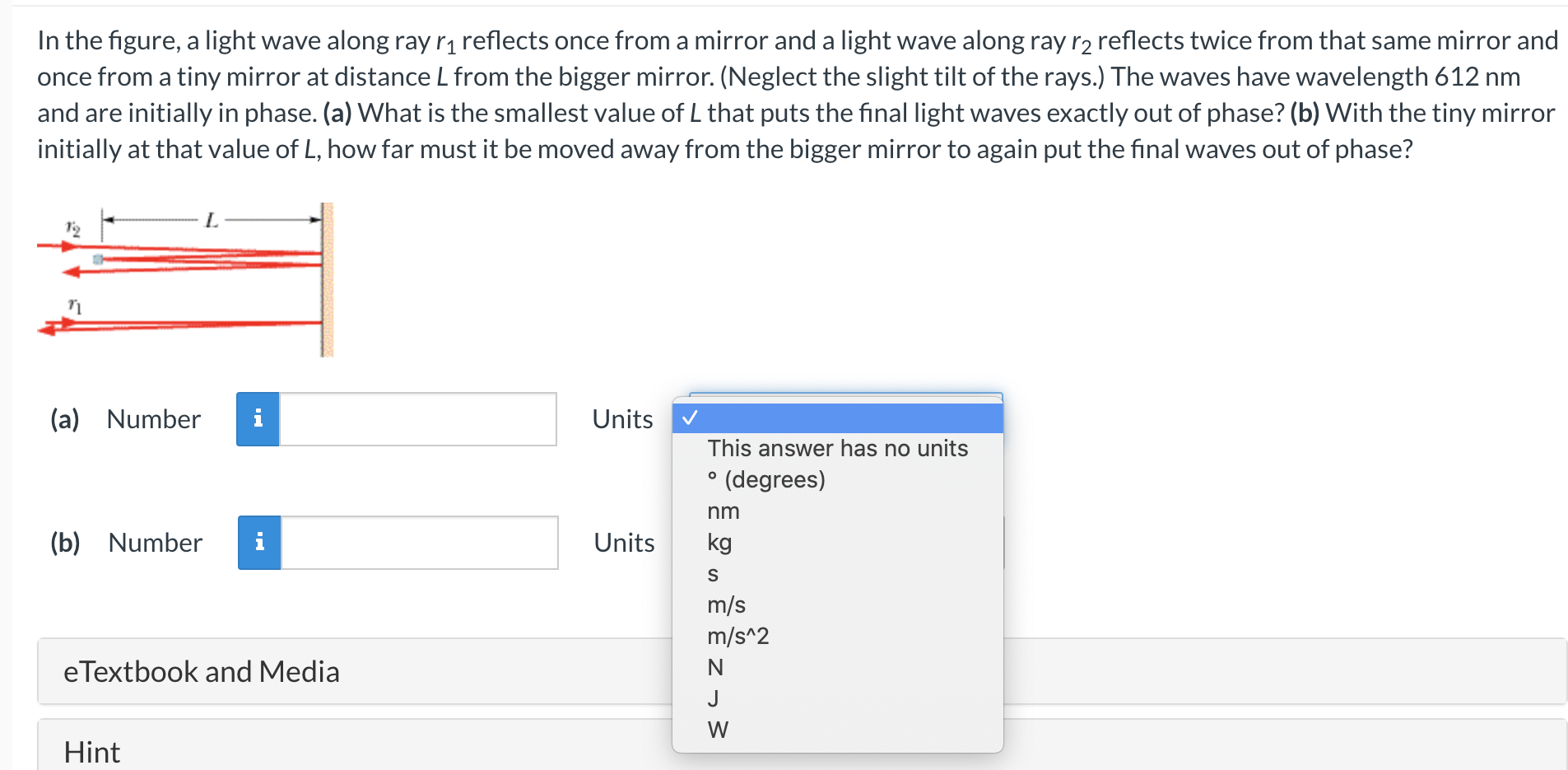Solved In the figure, a light wave along ray r1 reflects | Chegg.com