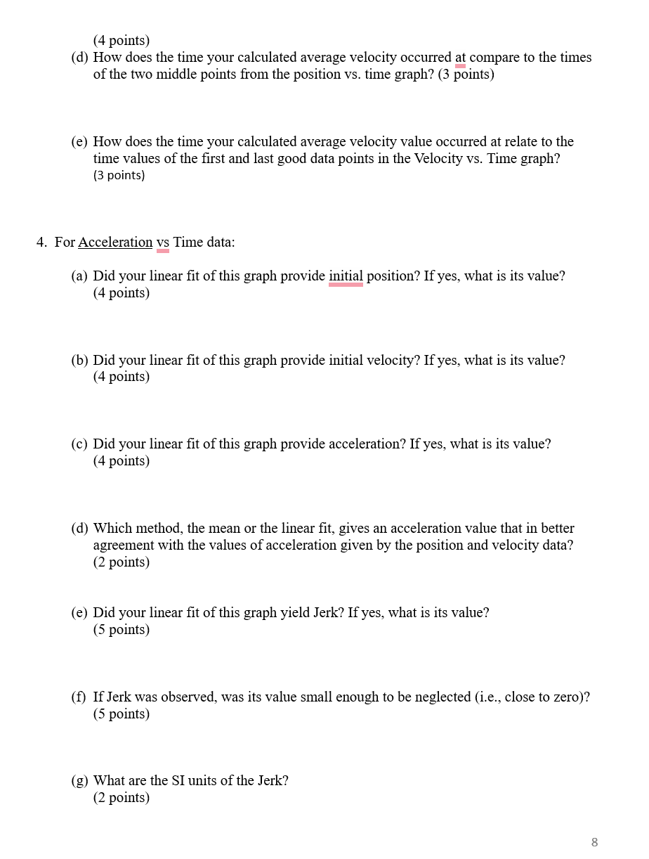 Solved Table (16 points)(a) Did your quadratic fit of this | Chegg.com