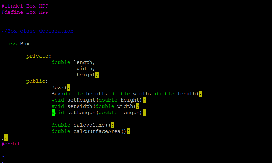 Solved #lfndef Box HPP #define Box HPP //Box class | Chegg.com