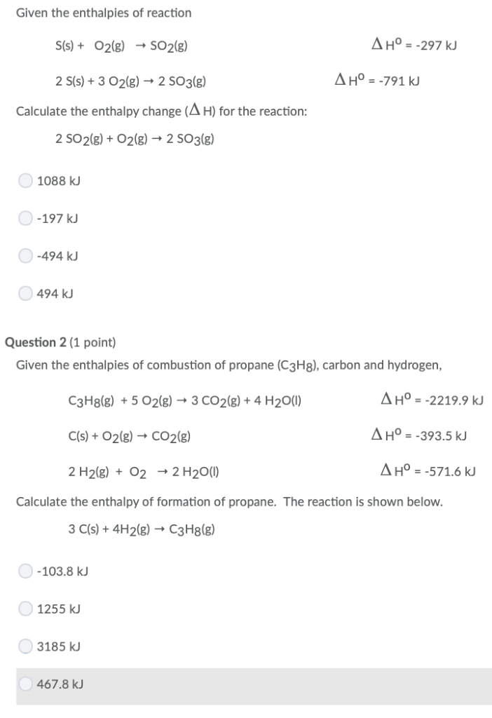 Solved Given the enthalpies of reaction S(s) + O2(g) -. | Chegg.com