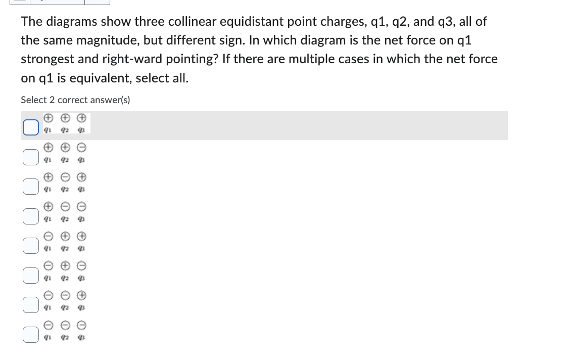 Solved The diagrams show three collinear equidistant point | Chegg.com
