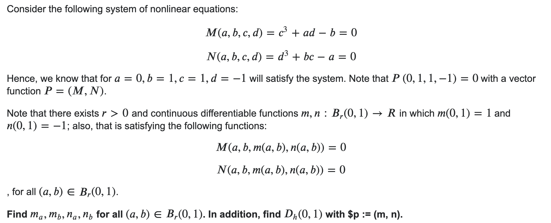Solved Consider the following system of nonlinear equations: | Chegg.com