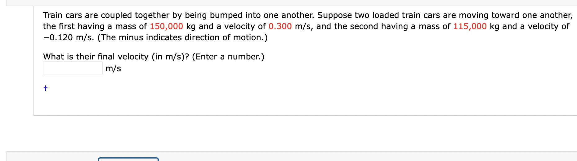 Solved Train cars are coupled together by being bumped into | Chegg.com