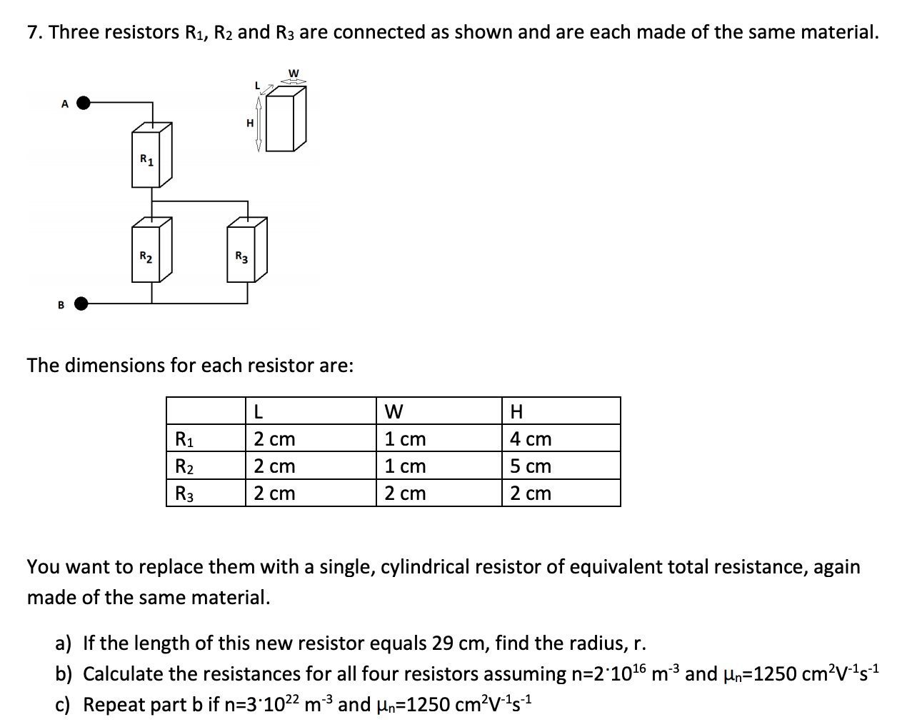 Solved 7. Three resistors R1, R2 and R3 are connected as | Chegg.com