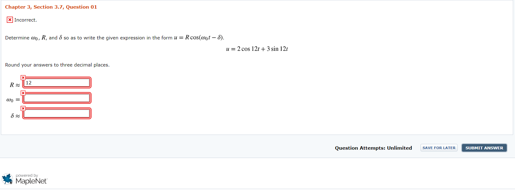 Solved Chapter 3, Section 3.7, Additional Question 03 x | Chegg.com