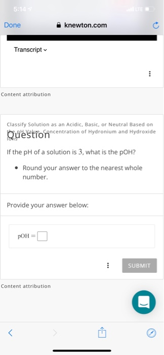Solved 5: Done a knewton.com Transcript Content attribution | Chegg.com