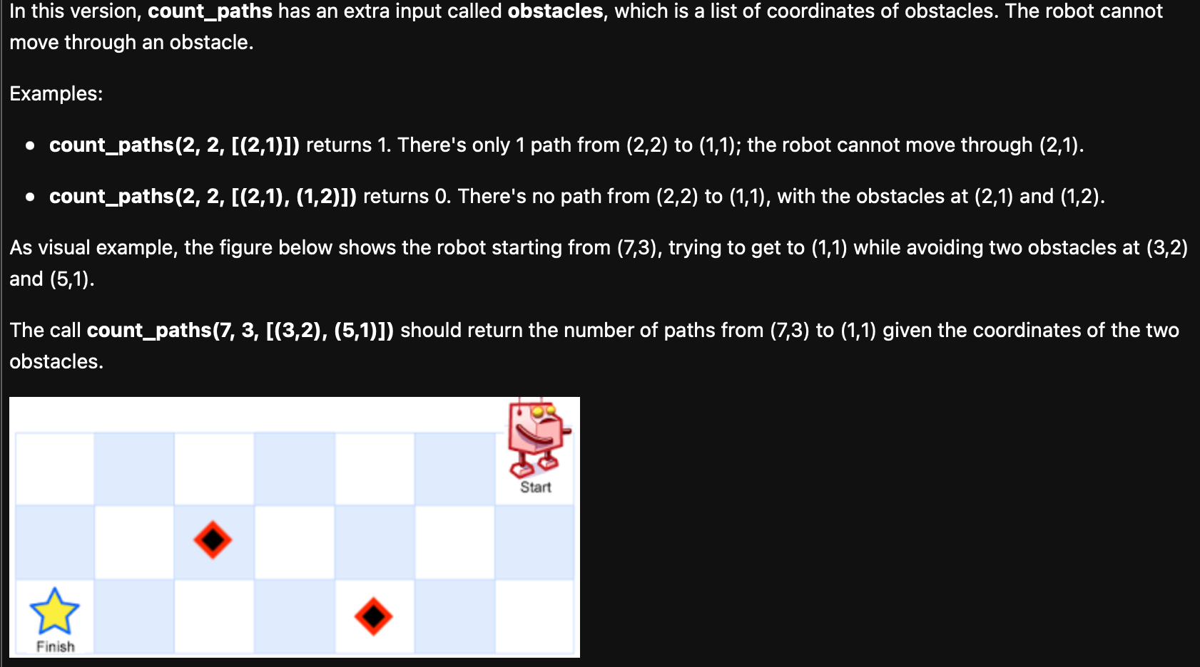 Solved In this version, count_paths has an extra input | Chegg.com