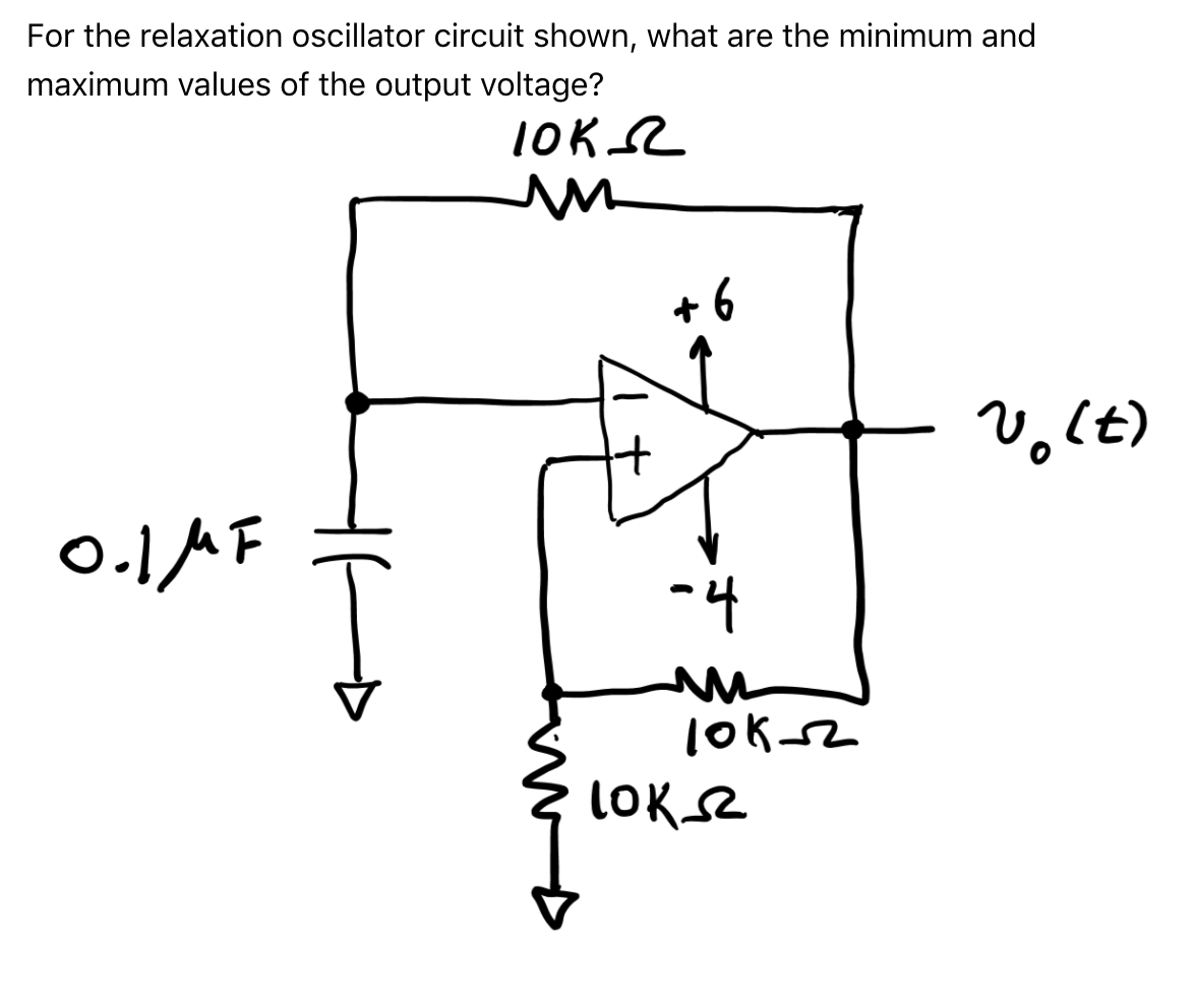 Solved For the relaxation oscillator circuit shown, what are | Chegg.com
