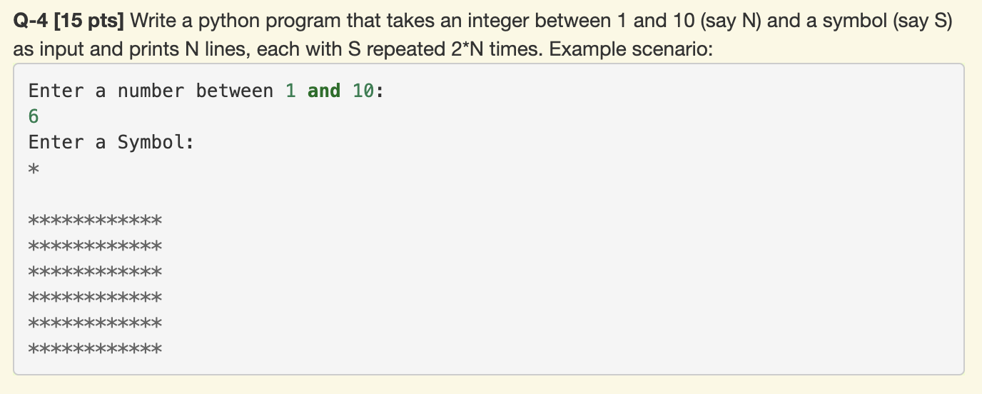 Solved Q-4 [15 pts] Write a python program that takes an | Chegg.com