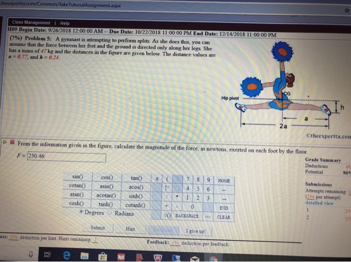 Solved theexpertta.com/Common/TakeTuto nment.aspx Class | Chegg.com