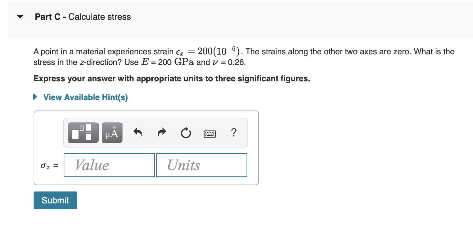 Solved Review Part A - Calculate strain Learning Goal: To | Chegg.com