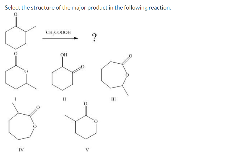 Solved Select the structure of the major product in the | Chegg.com