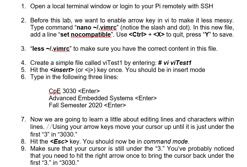 Solved 1. Open a local terminal window or login to your Pi | Chegg.com