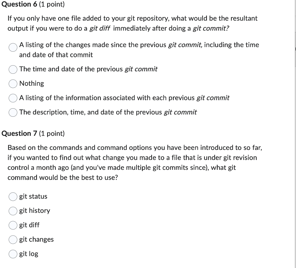 Solved If you only have one file added to your git | Chegg.com