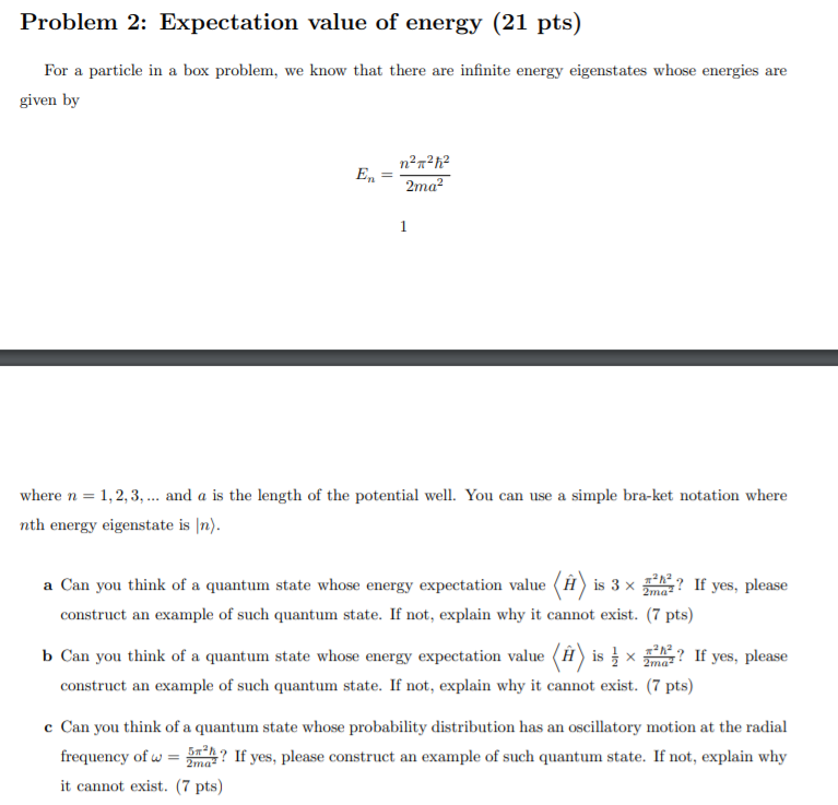 Solved For a particle in a box problem, we know that there | Chegg.com
