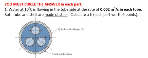Solved YOU MUST CIRCLE THE ANSWER in each part. 1. Water at | Chegg.com