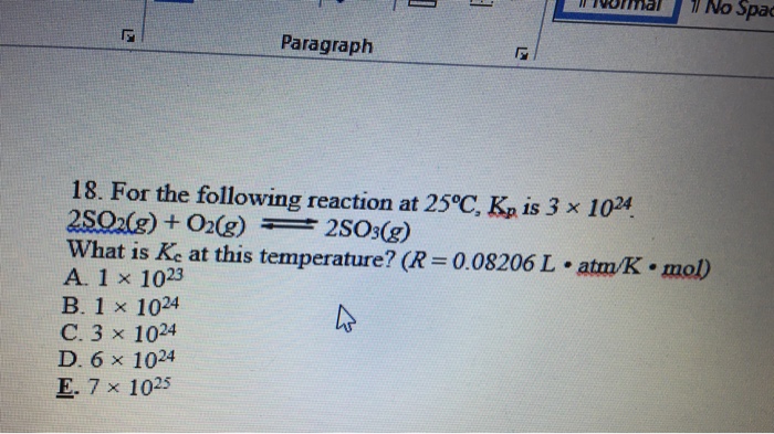 Solved For the following reaction at 25 degree C, K_p is 3 | Chegg.com
