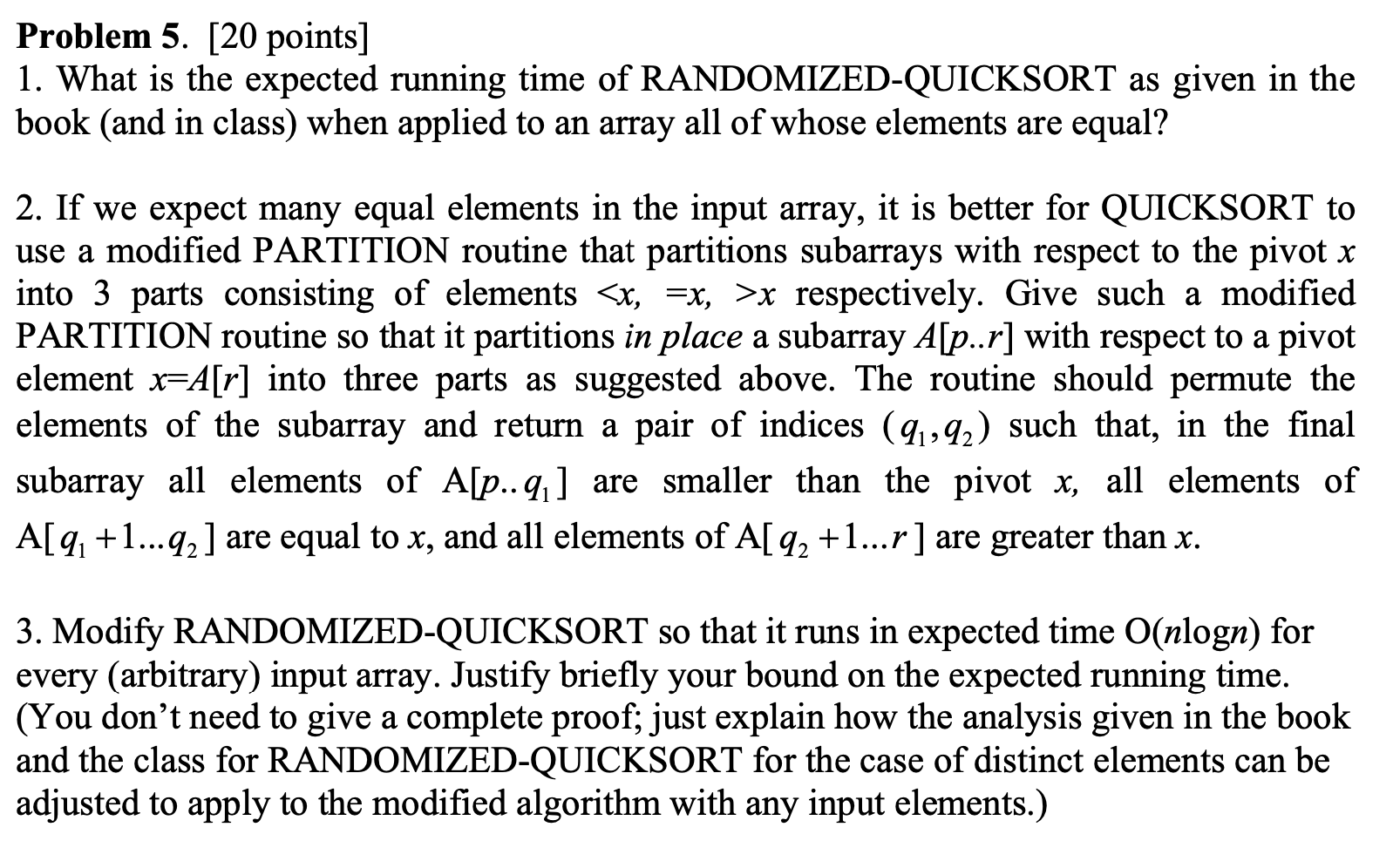 Solved Problem 5 20 Points 1 What Is The Expected 4300