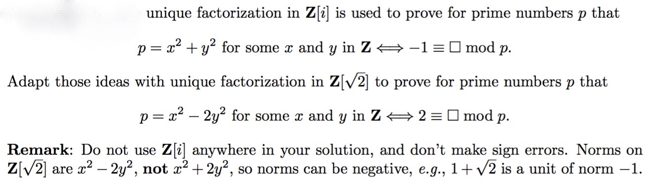 Solved unique factorization in Z[i] is used to prove for | Chegg.com