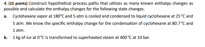 Solved 4. (15 points) Construct hypothetical process paths | Chegg.com