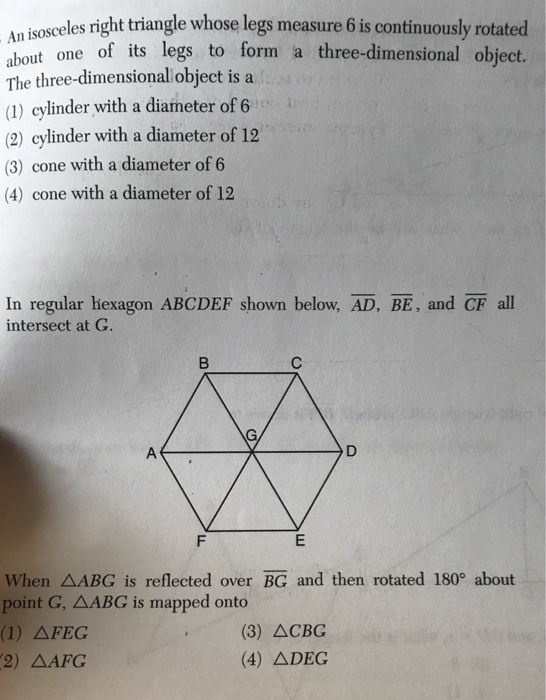 Solved An isosceles right triangle whose legs measure 6 is | Chegg.com