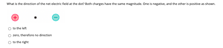Solved What is the direction of the net electric field at | Chegg.com