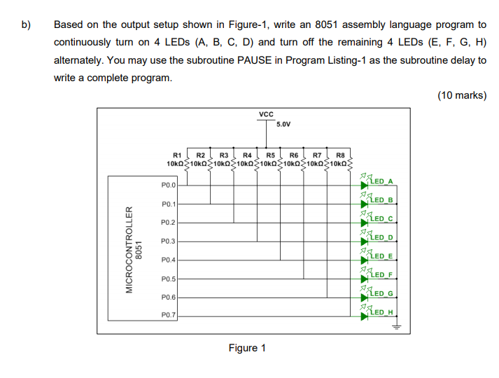 Solved b) Based on the output setup shown in Figure-1, write | Chegg.com