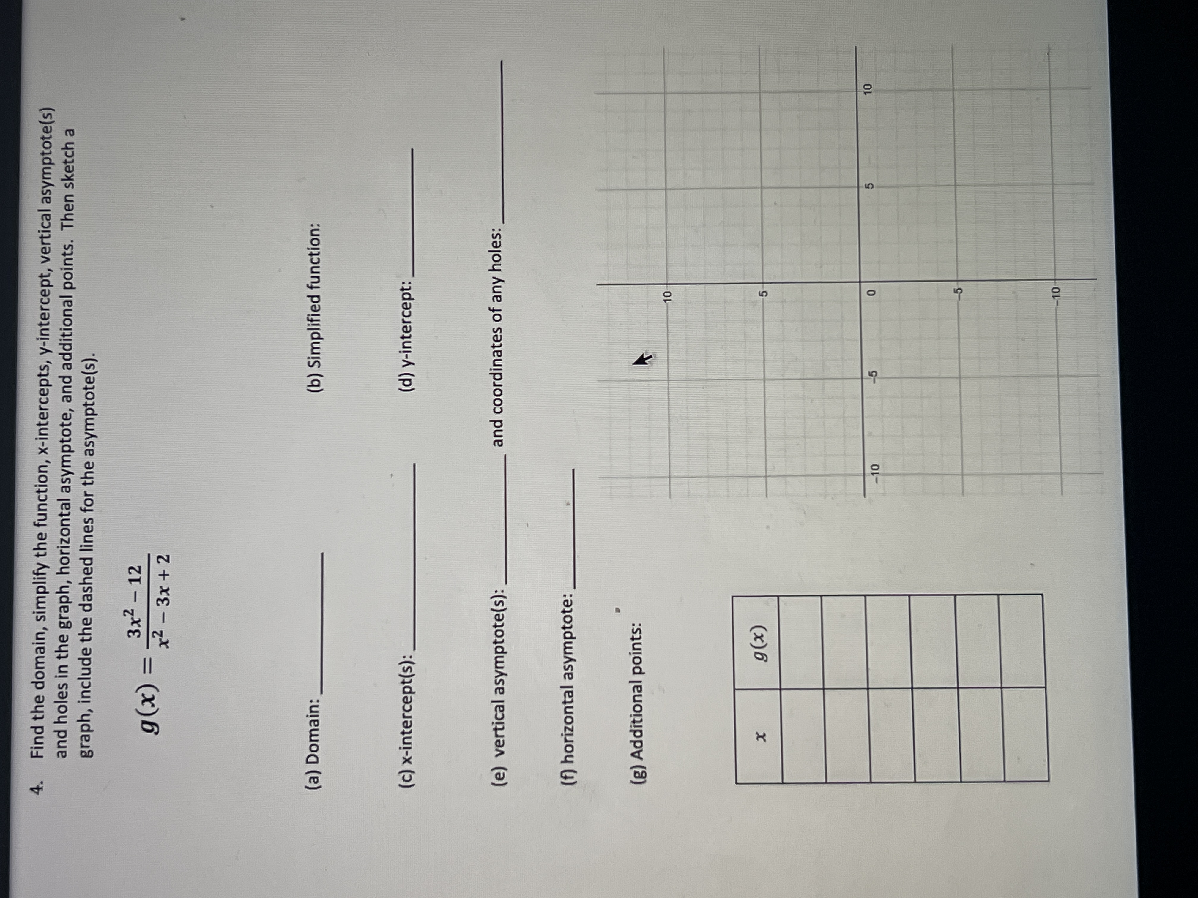Solved Find the domain, simplify the function, x-intercepts, | Chegg.com