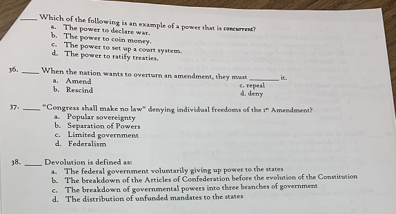 Concurrent Powers Examples