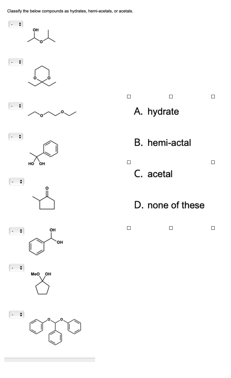 Solved Classify the below compounds as hydrates, | Chegg.com