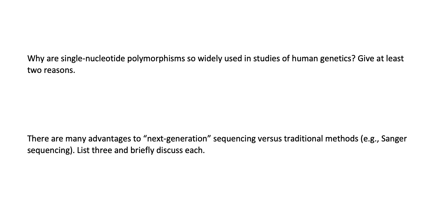 Solved Why are single-nucleotide polymorphisms so widely | Chegg.com