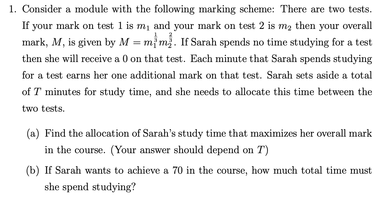 Solved 1. ﻿Consider a module with the following marking | Chegg.com