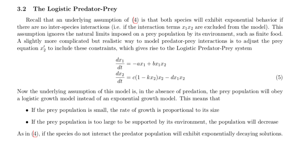 Solved 3.2 The Logistic Predator-Prey Recall that an | Chegg.com