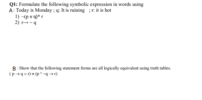 Solved Q1: Formulate the following symbolic expression in | Chegg.com