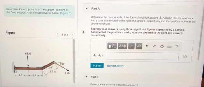 Solved Part Determine The Components Of The Support