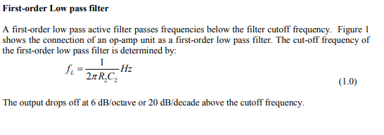 First-order Low pass filter A first-order low pass | Chegg.com