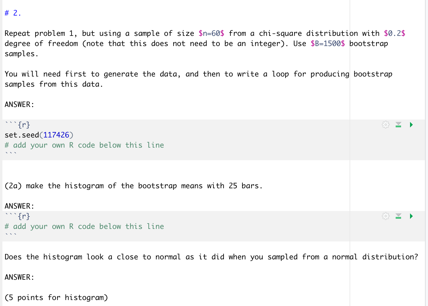 # 1. Simulate $n=50$ observations from a normal | Chegg.com
