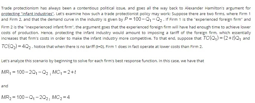 Solved Trade protectionism has always been a contentious | Chegg.com