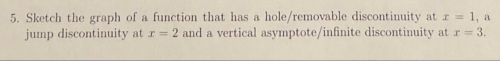 Solved 5. Sketch the graph of a function that has a | Chegg.com