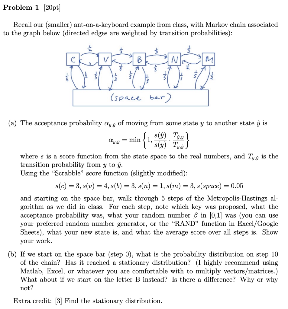 Solved Problem 1 (20pt] Recall our (smaller) | Chegg.com
