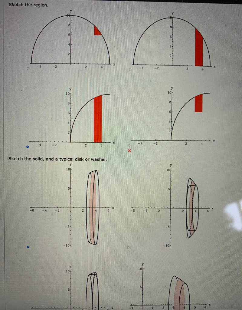 Solved Sketch the region. Sketch the solid, and a typical | Chegg.com