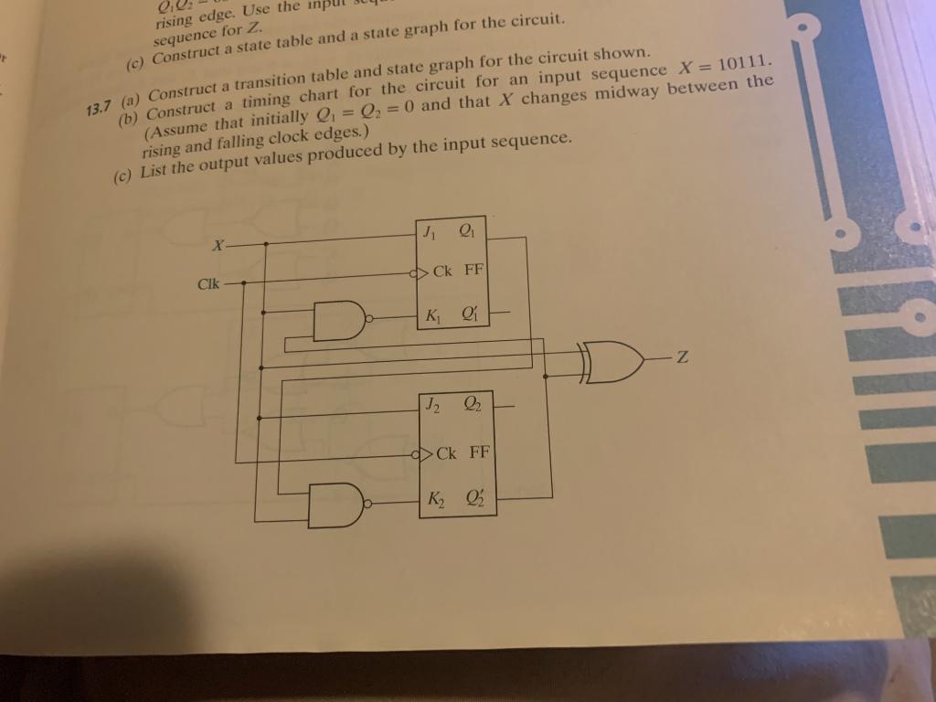 Solved a state graph for the circuit. (c) Construct a state | Chegg.com