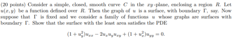 Solved |(20 points) Consider a simple, closed, smooth curve | Chegg.com