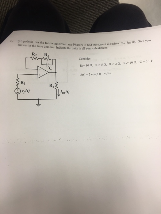 Solved For the following circuit use Phasors to find the | Chegg.com