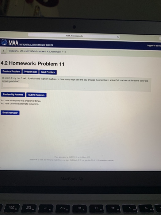 Solved MAA MATHEMATICAL ASSOCIATION OF AMERICA Logged in as | Chegg.com