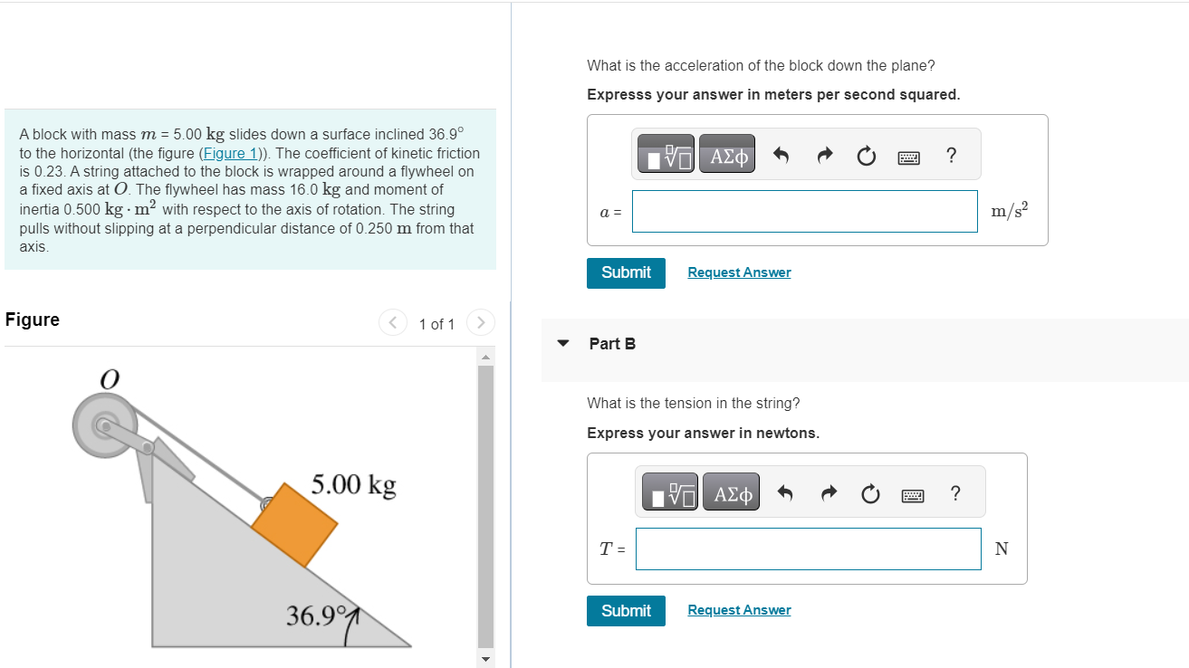 Solved A block with mass m=5.00kg ﻿slides down a surface | Chegg.com
