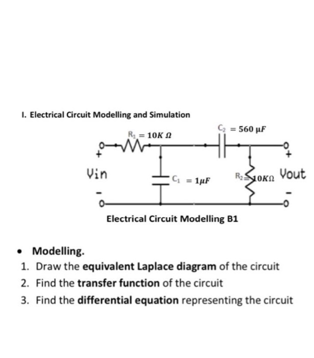 Solved I. Electrical Circuit Modelling and Simulation C = | Chegg.com