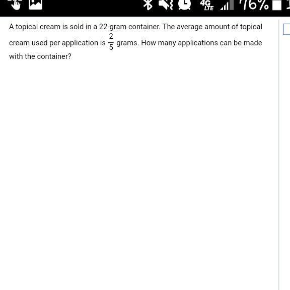 Solved 4G LTE I A topical cream is sold in a 22 gram | Chegg.com